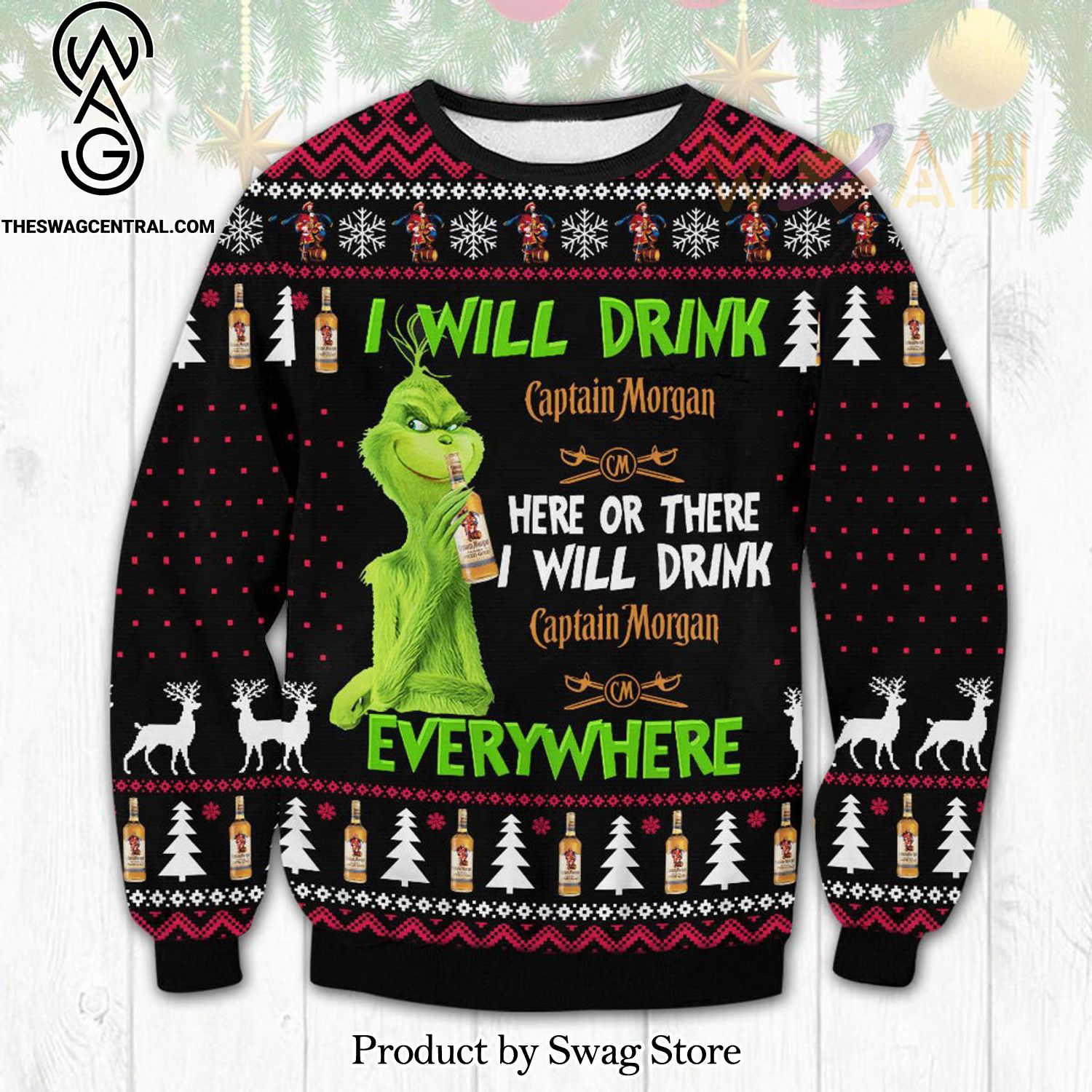 Captain Morgan Grinch Knitting Pattern Ugly Christmas Sweater