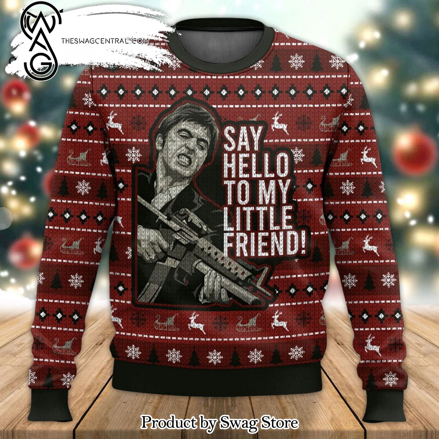 Scarface Say Hello To My Little Friend Tony Montana Red Design Ugly ...