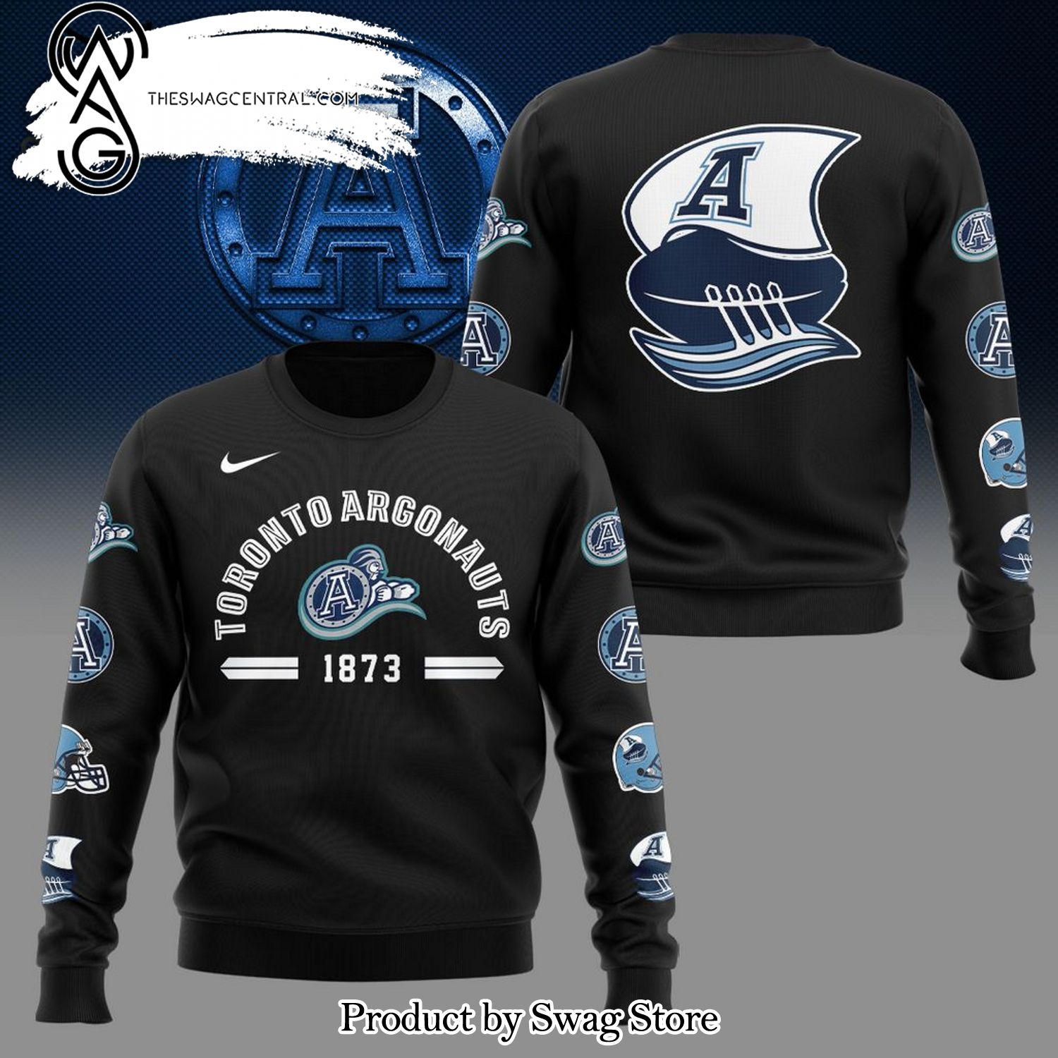 Toronto Argonaut 1873 Logo Black Design On Sleeve 3D Printed Ugly ...